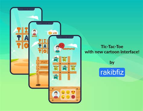 Tic Tac Toe Cartoon Interface Uiux Design Behance