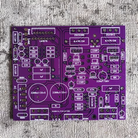 Jual Pcb 2 1 Amplifier Lm 1876 Dan C5200 Ungu Shopee Indonesia