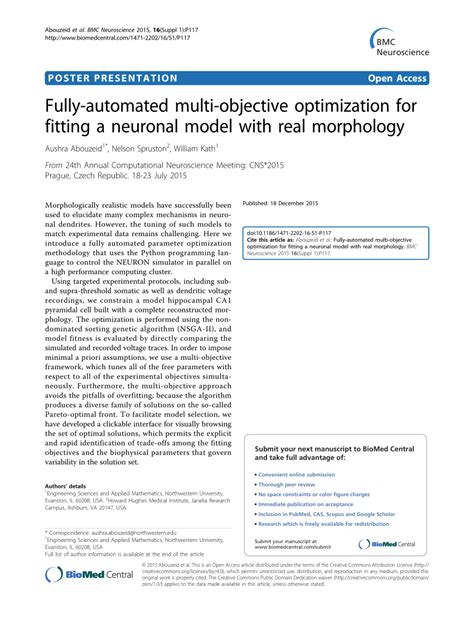 Pdf Fully Automated Multi Objective Optimization For Fitting A