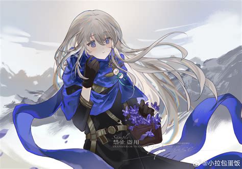 Safebooru 1girl Bag Belt Bkornblume Black Coat Black Gloves Blue Eyes