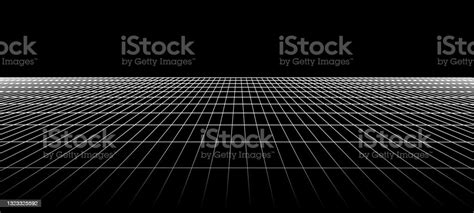 추상적 관점 흰색 그리드 와이어프레임 풍경 벡터 그림입니다 0명에 대한 스톡 벡터 아트 및 기타 이미지 0명 3차원 형태 가리키기 Istock