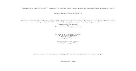 Pdf Numerical Analysis Of Thermal Behavior And Fluid Flow In