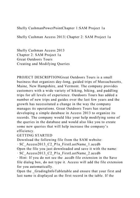 Shelly Cashmanpowerpointchapter 1sam Project 1ashelly Cashmandocx