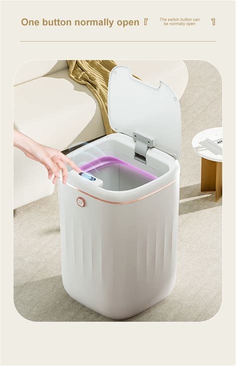 20l Automatic Touchless Rubbish Bin Large Capacity Charge Version Smart Sensor Light Intelligent