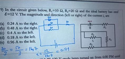 9 in the circuit given below r1 10Ω r2 20Ω and the