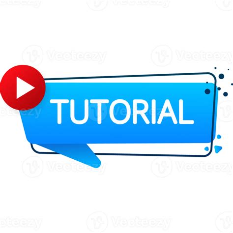 tutorial button on white background online education play online