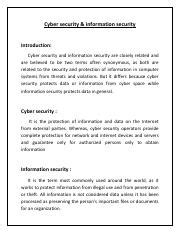 Cyber Security Information Security Pdf Cyber Security Information Security Introduction