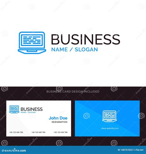 Laptop Coding Code Screen Computer Blue Business Logo And Business