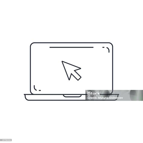 랩톱 벡터 아이콘 그림을 클릭합니다 포인터 또는 커서 아이콘이 격리된 랩톱입니다 노트북 화면 템플릿입니다 전시 개념에 대한 스톡 벡터 아트 및 기타 이미지 Istock