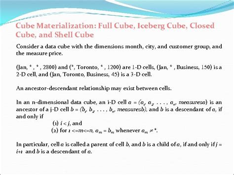 Efficient Methods For Data Cube Computation The Pre Computation