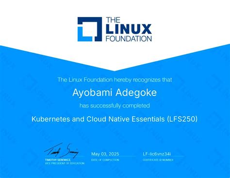Kubernetes Cloudnative Devops Linuxfoundation Andela Adegoke Ayobami Seun