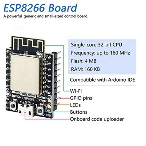Freenove Esp8266 Development Board 2 Pack Compatible With Arduino Ide Esp 12s Onboard Wi Fi