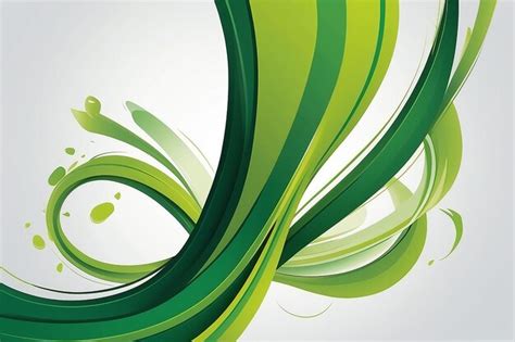 Premium Photo Vector Abstract Green Curved Lines Background Template