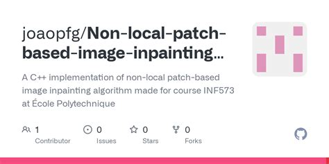 Github Joaopfg Non Local Patch Based Image Inpainting Algorithm A C Implementation Of Non