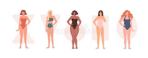 Different Body Shape Types Diverse Women In Underwear And Bikini