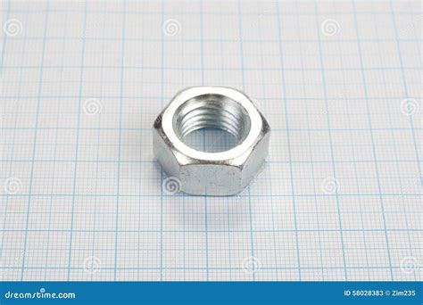 Nut On Graph Paper Stock Image Image Of Group Hardware 58028383