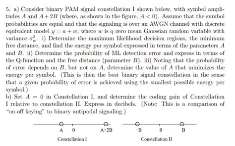 A Consider Binary PAM Signal Constellation I Chegg