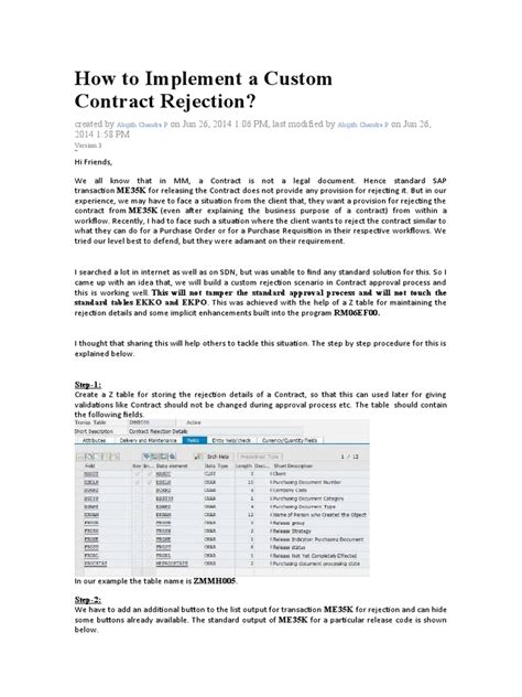 How To Implement A Custom Contract Rejection Pdf Computer