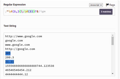 Javascript Regex Passa No Teste Do Site Mas No Código Não Funciona