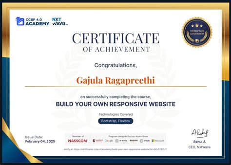Gajula Raga Preethi On Linkedin Nxtwave Ccbp Certified