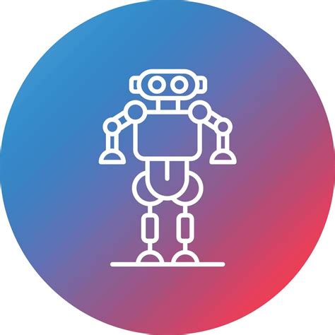 Robot Line Gradient Circle Background Icon 16826313 Vector Art At Vecteezy