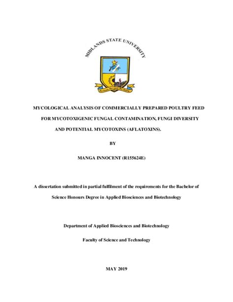 Pdf Mycological Analysis Of Commercially Prepared Poultry Feed For