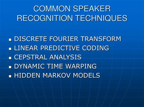 PPT SPEAKER RECOGNITION PowerPoint Presentation Free Download ID 1717173