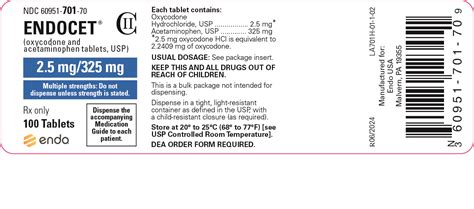Endocet Package Insert Prescribing Information