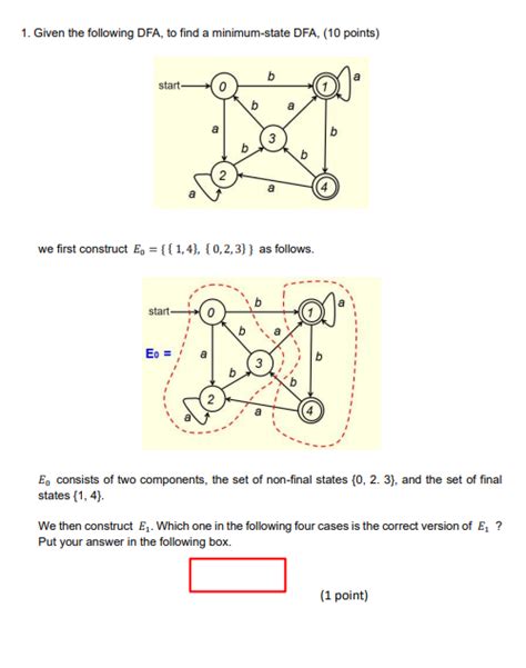 Solved 1 Given The Following DFA To Find A Minimum State Chegg