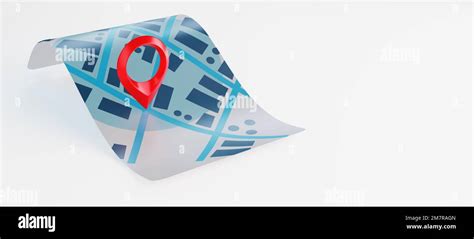 3d Redering Of Map With Tag Pin Icon Travel Location Sign Delivery