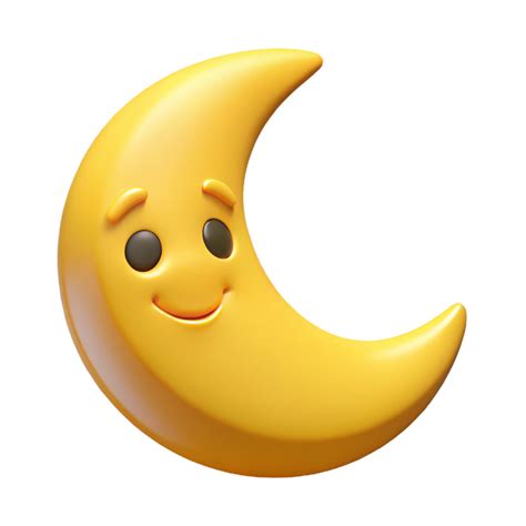 Distinguished Mid Century Smiling Crescent Moon Character With Pointed Tips Clean Lines Flat