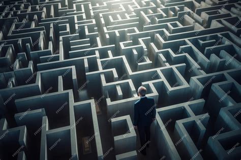Premium Ai Image Business Disruption An Unrecognizable Man Navigating Through A Maze Of Obstacles