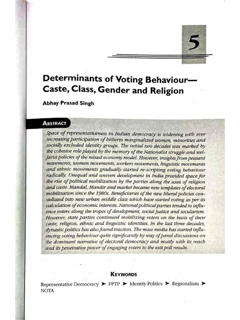 Determinants Of Voting Behaviour Pdf