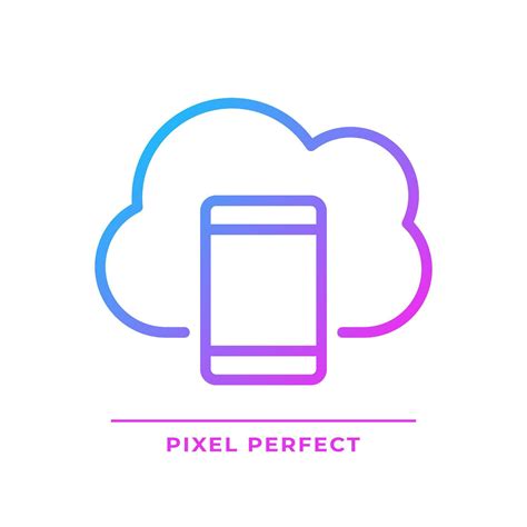 Mobile Cloud Computing Pixel Perfect Gradient Linear Vector Icon Apps Delivering Technology