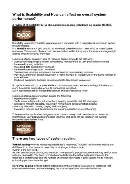 What Is Scalability And How Can Affect On Overall System Performance Of