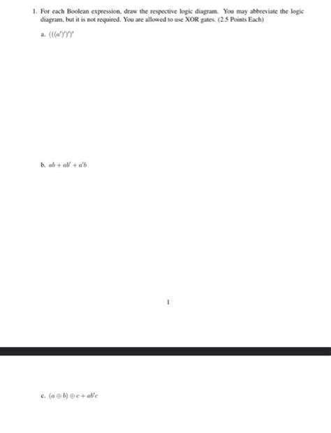 Solved For Each Boolean Expression Draw The Respective Chegg