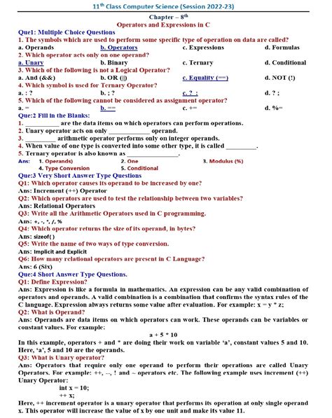 chapter 8 operators and expressions plus one