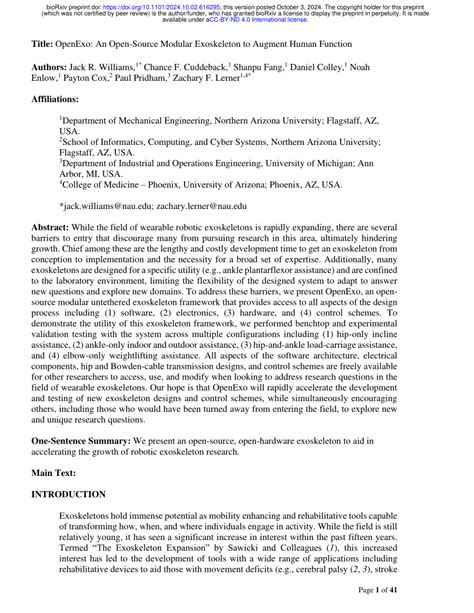 Pdf Openexo An Open Source Modular Exoskeleton To Augment Human Function