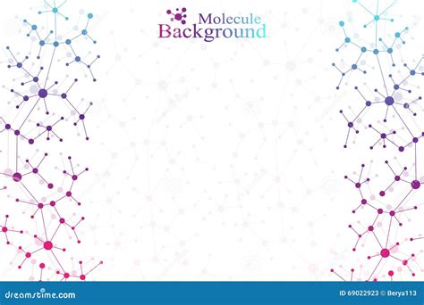 Colorful Graphic Background Molecule And Communication Connected Lines With Dots Stock Vector
