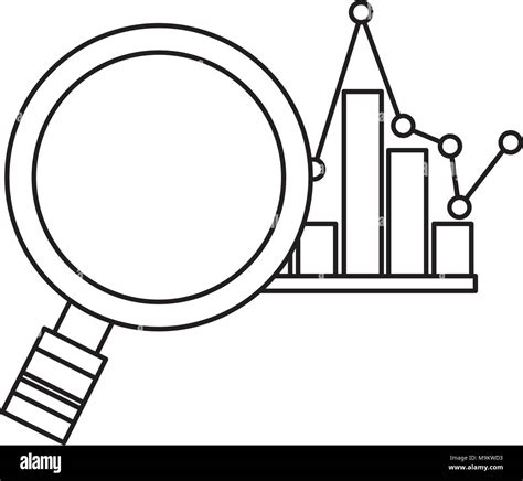 Magnifier Glass Analysis Bar Graph Statistic Pointed Line Stock Vector Image And Art Alamy