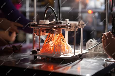 premium photo photo of a 3d printer in action creating a complex
