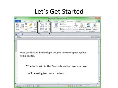 How To Create Simple Fillable Forms Using Word Ppt