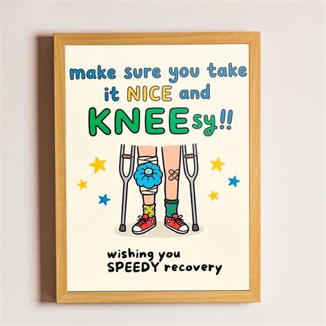 Best Take It Nice And Knee Funny Get Well Soon Card Knee Surgery