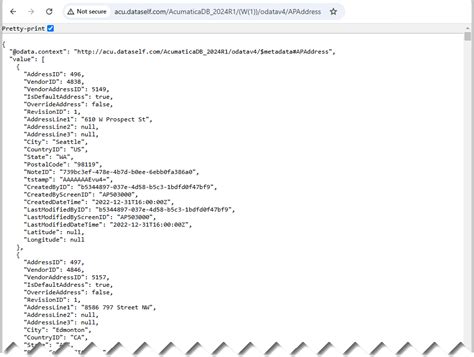 Accessing Acumaticaodata In A Web Browser
