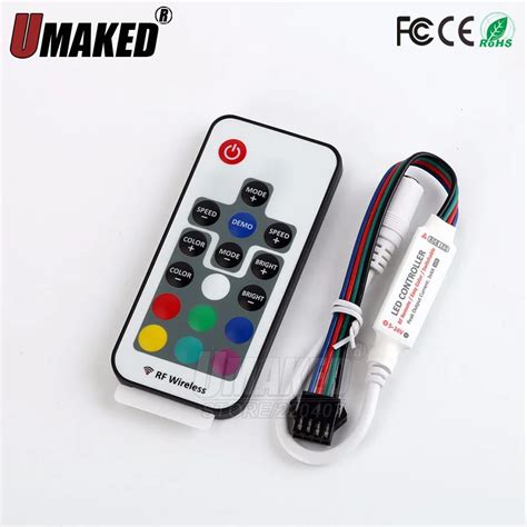 Set DC V V Keys Mini Wireless RF Remote LED RGB Controller With DC Female And For LED