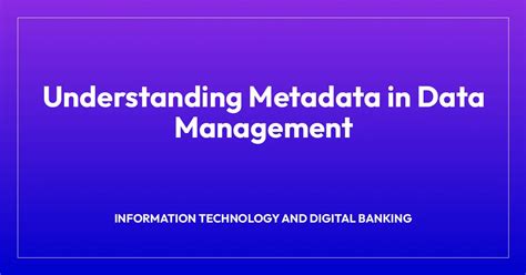 Understanding Metadata In Data Management • Slm Self Learning Material For Mba
