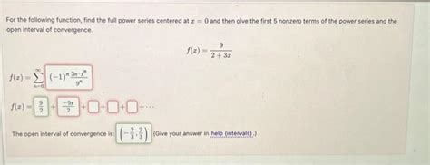 Solved For The Following Function Find The Full Power Chegg