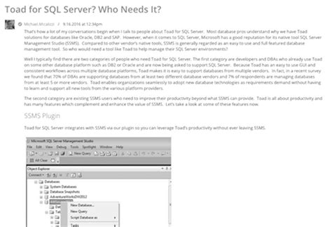 Toad For SQL Server SQL Server Database Management