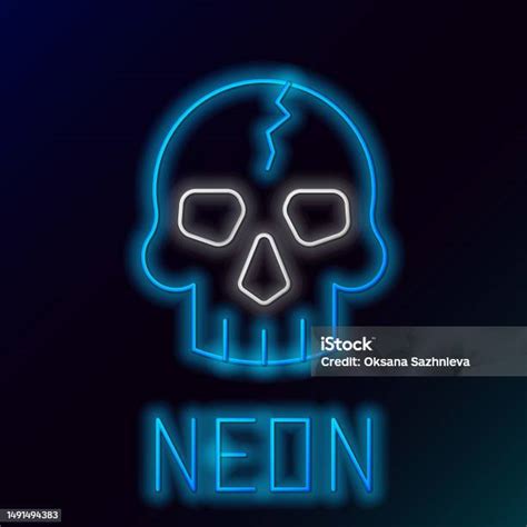 빛나는 네온 라인 해골 아이콘은 검은 배경에 분리되어 있습니다 해적 선장 해피 할로윈 파티 다채로운 개요 개념입니다 벡터 가공의 인물에 대한 스톡 벡터 아트 및 기타 이미지