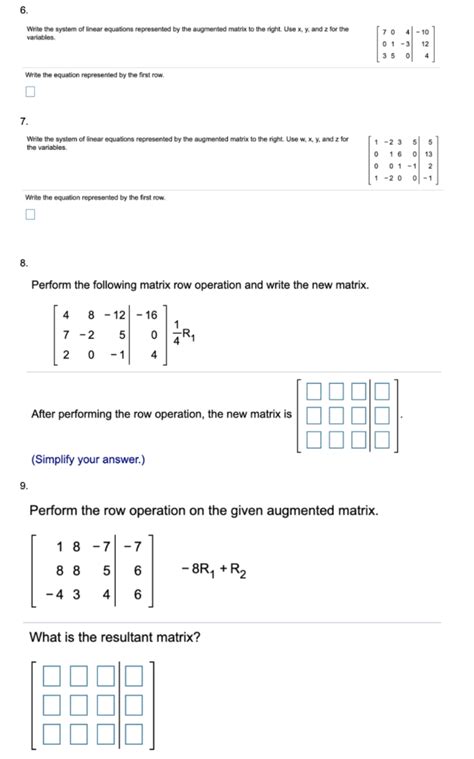 Solved Write The System Of Linear Equations Represented Chegg